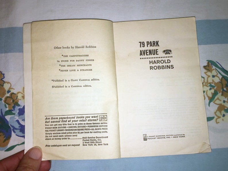 79 Park Avenue, 1963 Pocket Book - Etsy