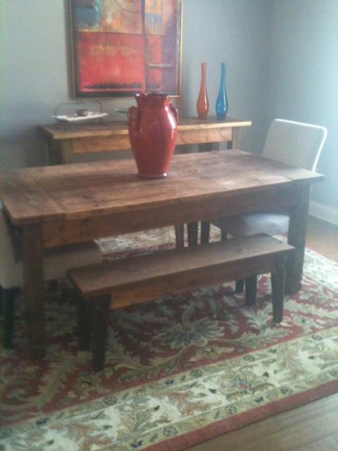 Custom Built Dining Table & Bench - Etsy