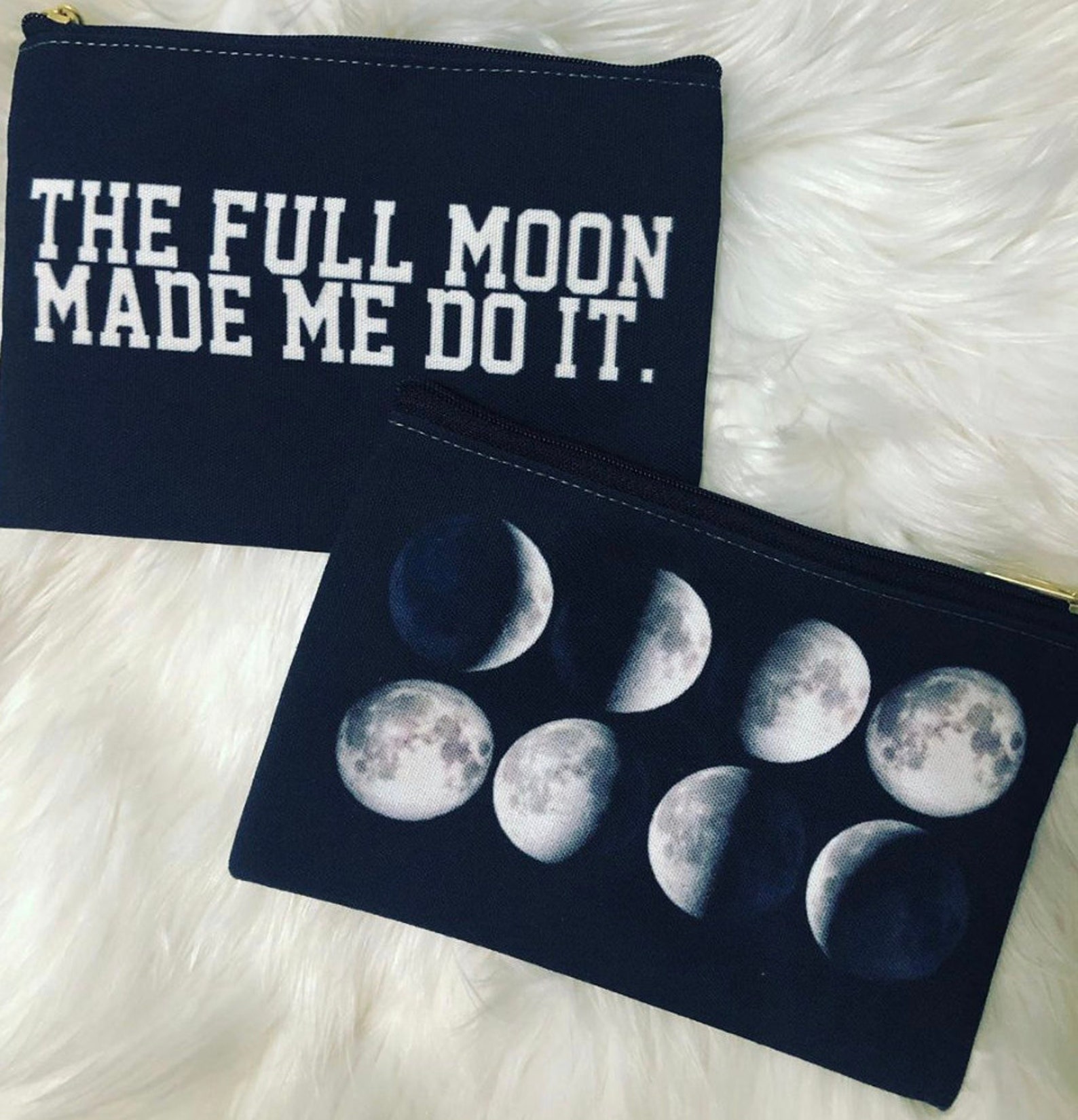 Moon Phases FULL MOON Canvas Pouch Makeup Bag - Etsy