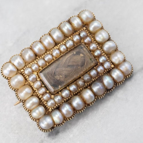 Antique Victorian Mourning Hair Brooch - Etsy