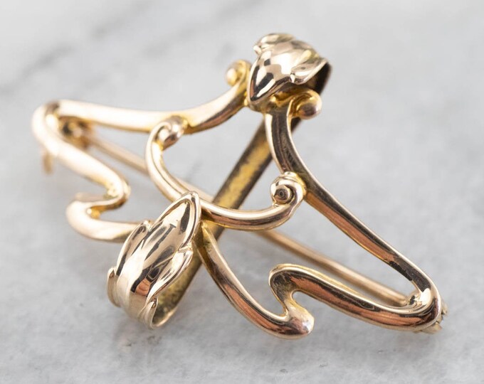 Antique Pocket Watch Pin, Gold Watch Pin, Antique Gold Brooch, Watch ...