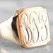 Gold "bpp" Monogrammed Signet Ring, Unisex Signet Ring, Yellow Gold ...