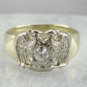 Diamond, Masonic Double Headed Eagle Ring, Scottish Rite VH2D0V-N - Etsy