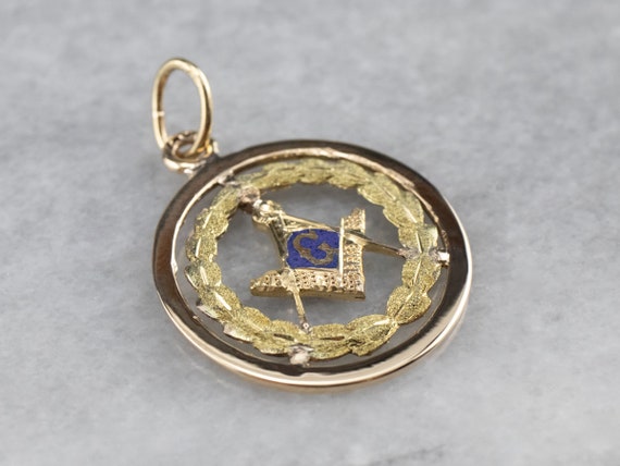 Masonic Enamel Gold Pendant, Masonic Medal, Freemason… - Gem