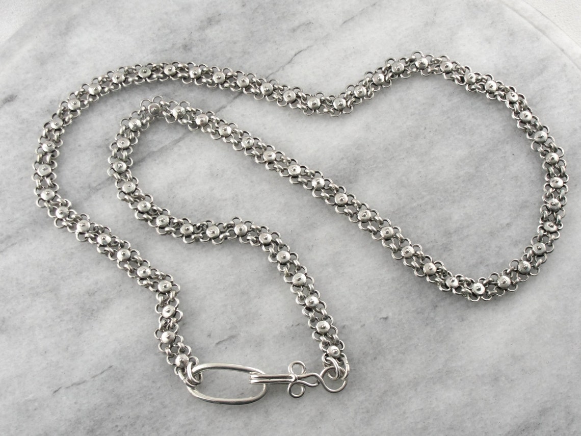 Handmade Floral Link Necklace With Large Decorative Hook Clasp - Etsy