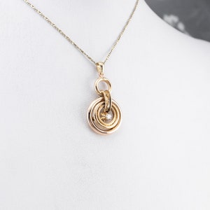 Diamond Gold Drop Pendant, Hoop Pendant, Bridal Jewelry, Anniversary ...