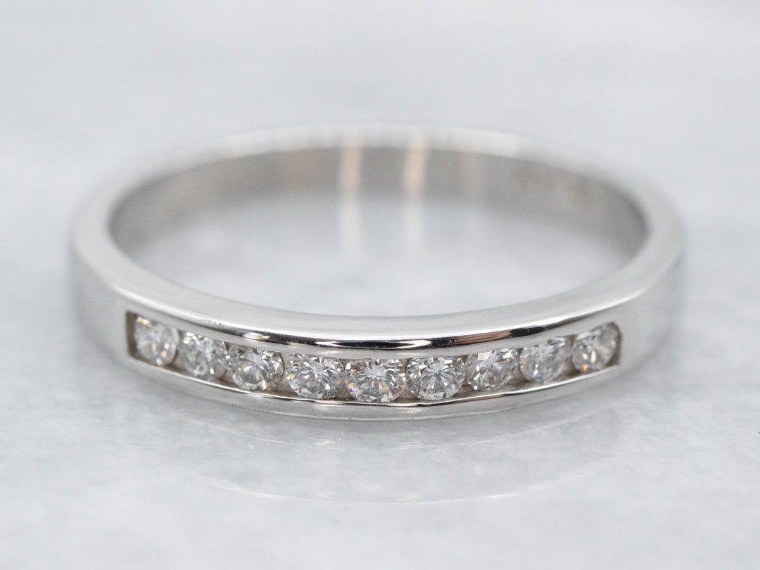 Platinum Diamond Wedding Band, Channel Set Anniversary Ring - Etsy
