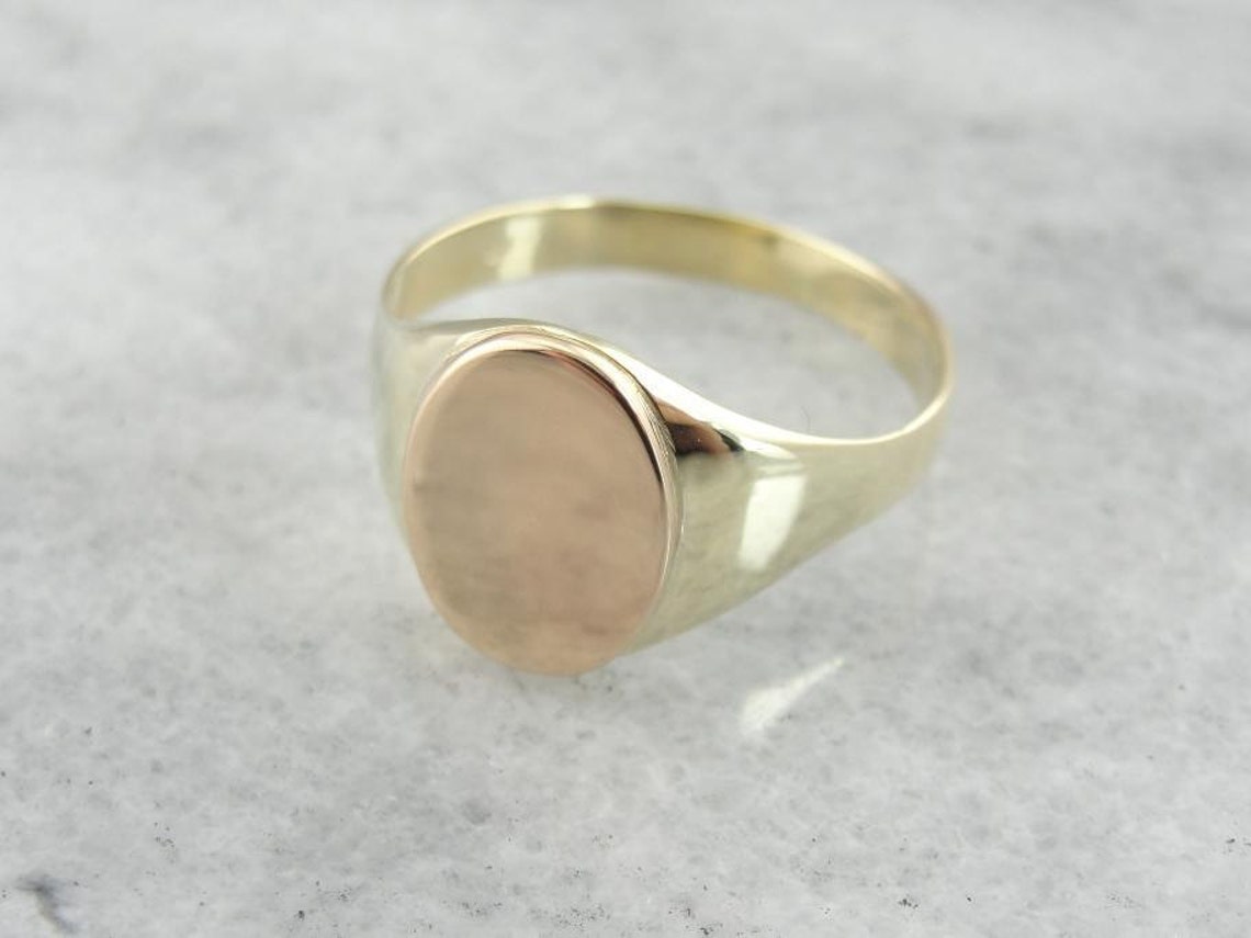 Two Tone and Perfect Polish Vintage Signet Ring N9MEQH-R | Etsy