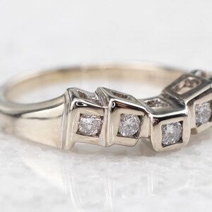 Modernist Diamond Curved Band, Diamond Stacking Ring, Nesting Band ...