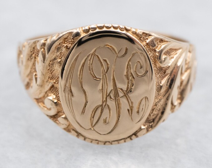 Victorian Monogramed Signet Ring, Unisex Ring, "ok" Monogram, Antique ...