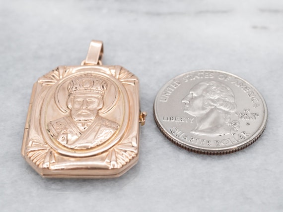 Antique Rose Gold Saint Nicholas Locket, Antique Gold… - Gem