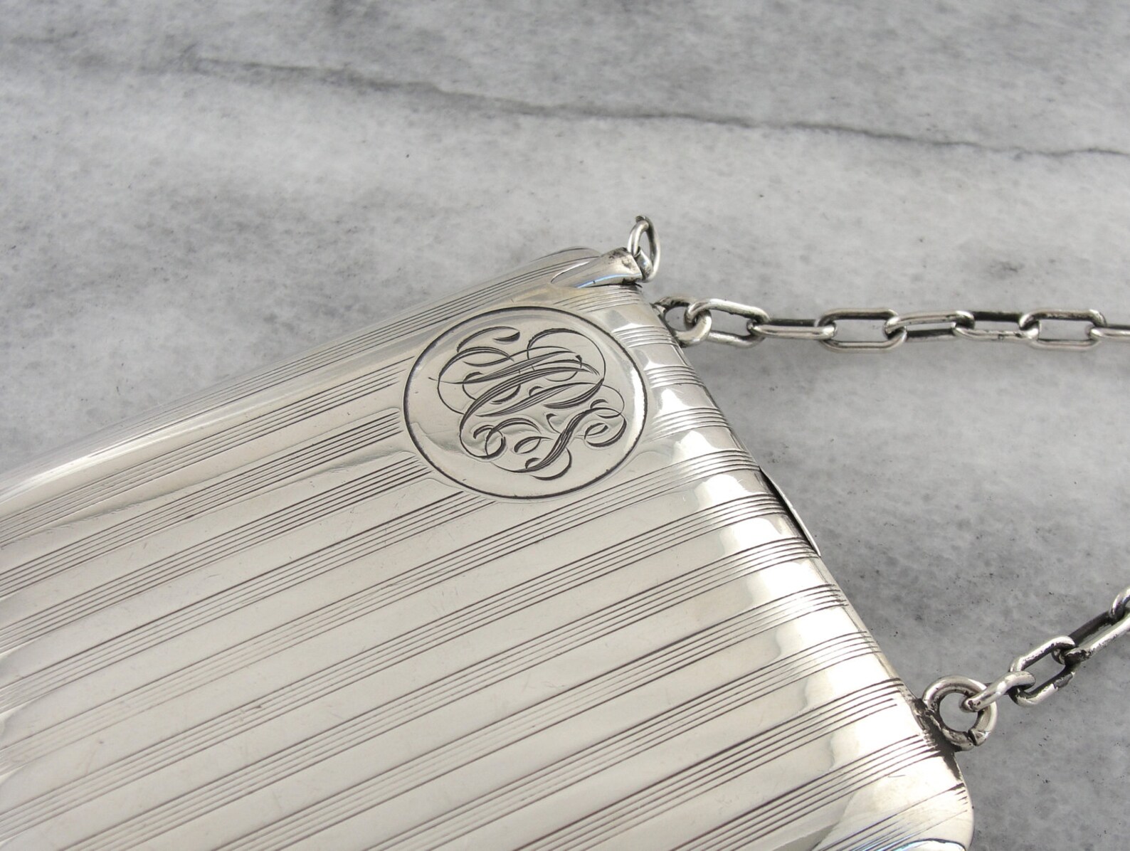 Sterling Silver MPS Monogrammed Art Deco Compact Purse - Etsy