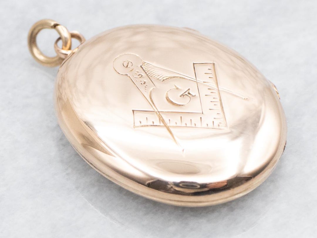 AD Engraved Masonic Locket, Engraved Locket, Masonic Locket, Monogram ...