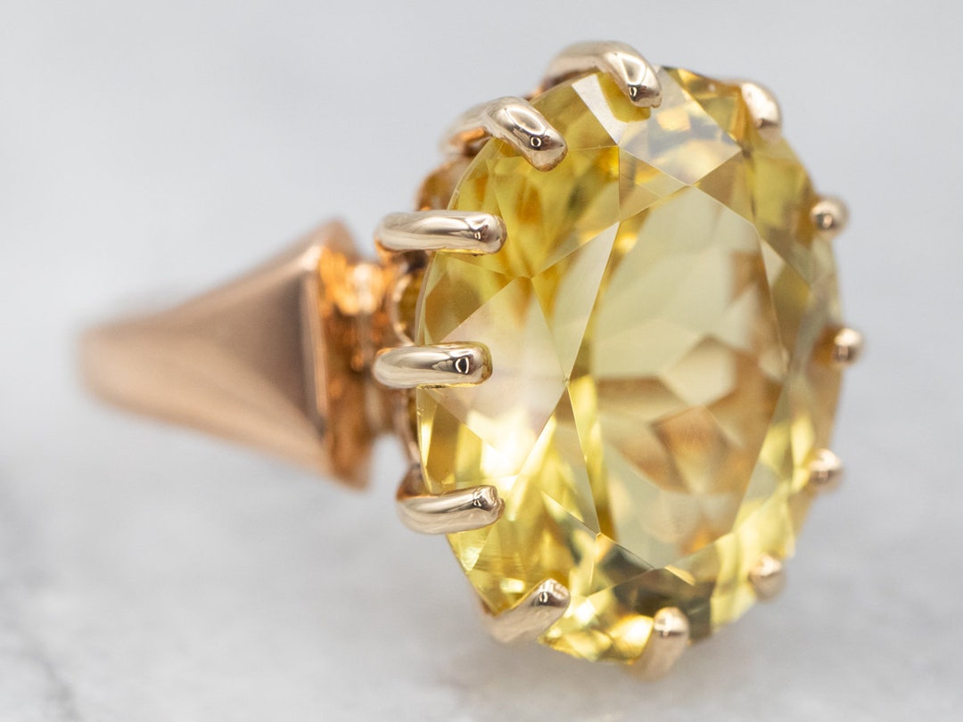 Victorian Heliodor Beryl Ring, Golden Beryl Ring, Antique Heliodor Ring ...