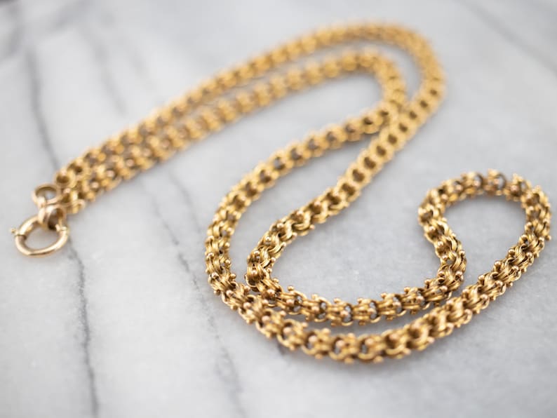 Antique Gold Link Chain Victorian Chain Necklace 14K Yellow - Etsy