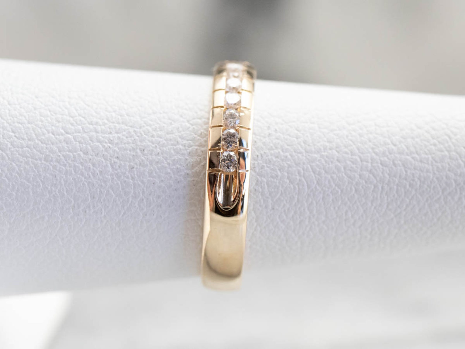 Diamond Pattern Band Yellow Gold Diamond Band Diamond - Etsy