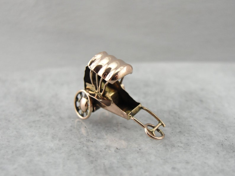 Rickshaw Rose: Gold Buggy Charm or Pendant 3TCC74-P - Etsy