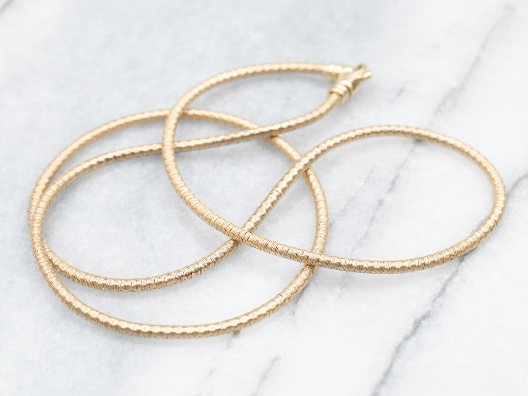 14K Yellow Gold Cord Chain Necklace, Italian Jewelry, 18 Inches - Etsy