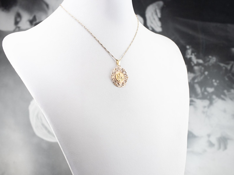 Two Tone Gold Saint George Medallion Religious Pendant | Etsy