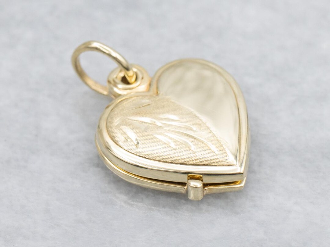 Vintage Gold Heart Shaped Slide Locket - Etsy