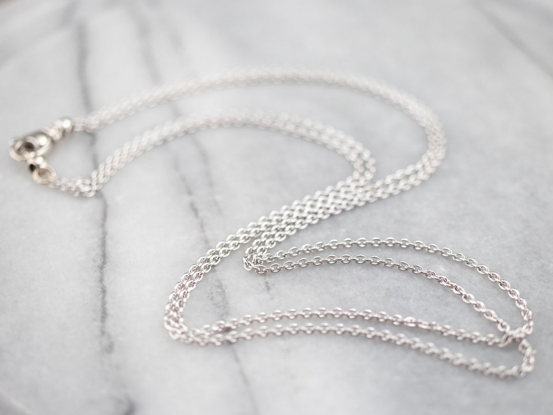 Double Layer Chain Necklace, White Gold Chain, Layering Chain Necklace ...