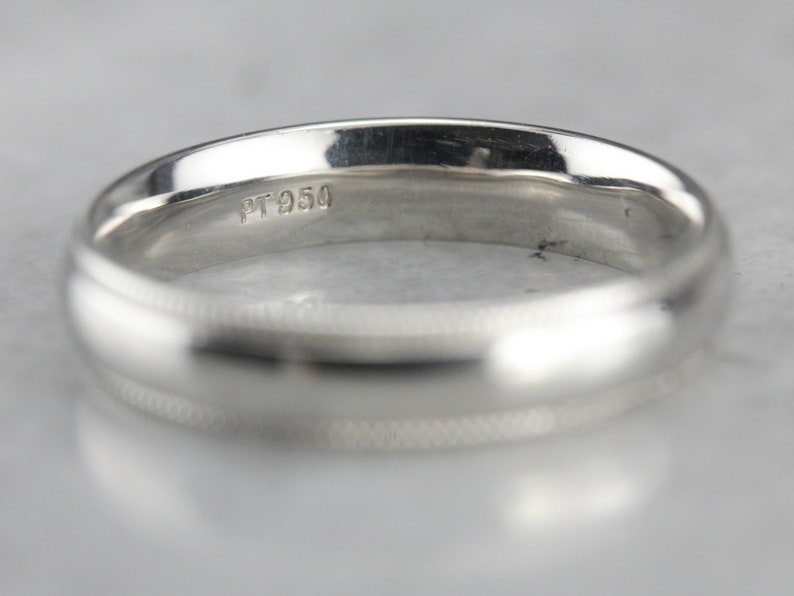 Milgrain Edge Platinum Wedding Band Plain Wedding Ring - Etsy