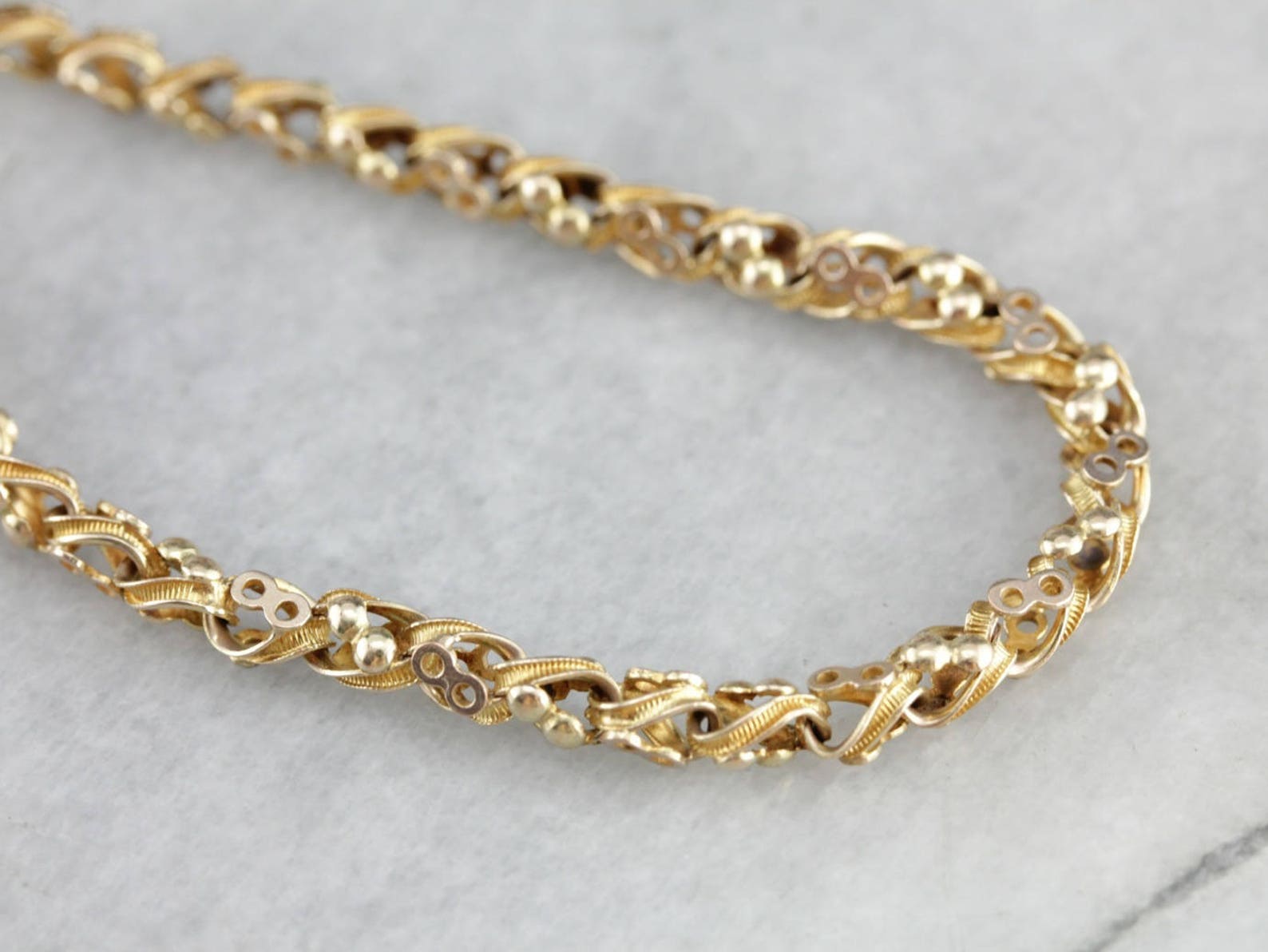 Ornate Twisted Link Gold Chain Necklace 29YEZR-N - Etsy