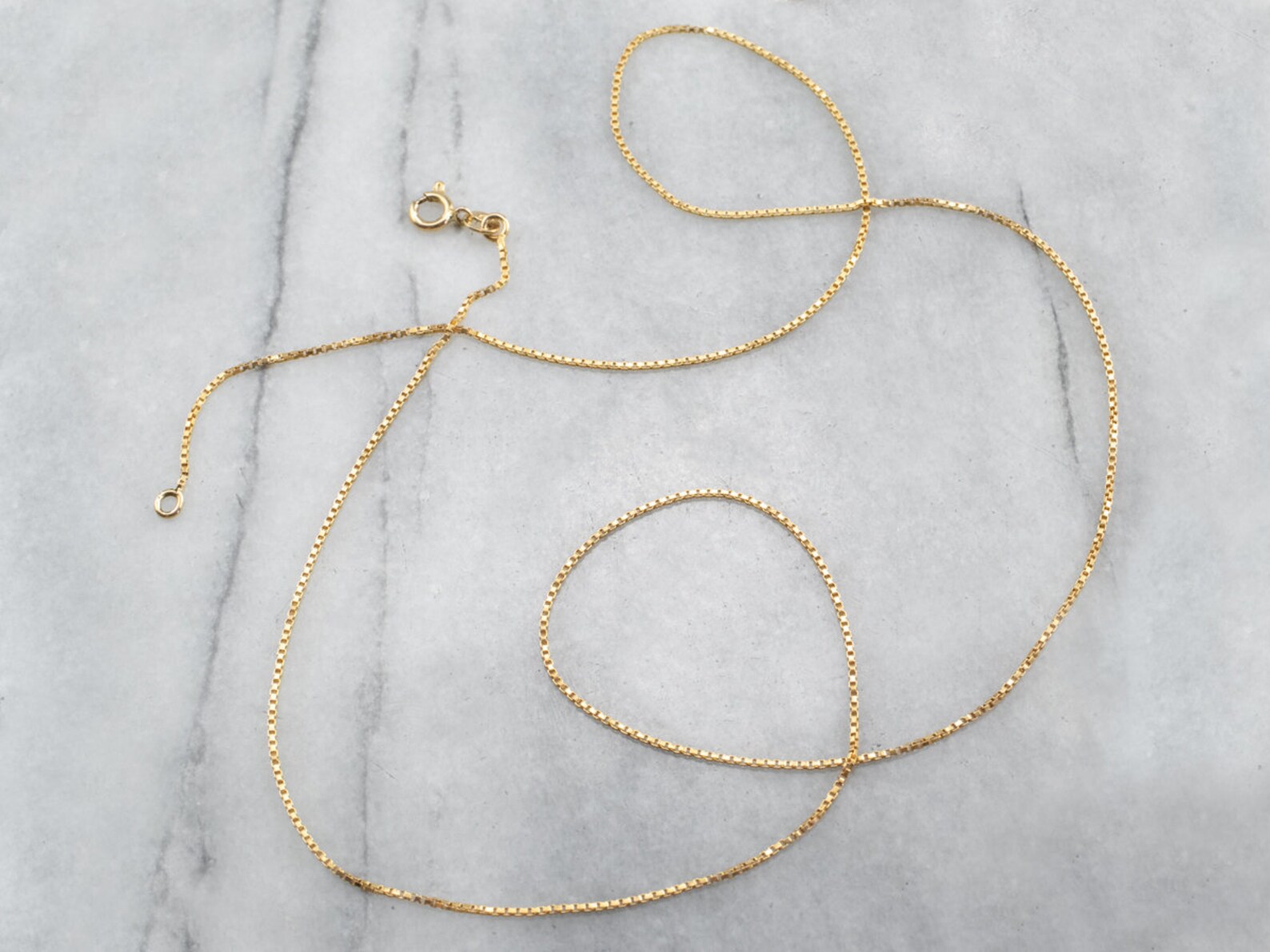 Vintage Box Chain Yellow Gold Chain 18K Yellow Gold Chain - Etsy