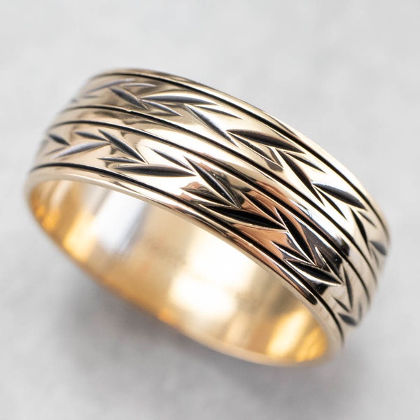 Wheat Pattern Ring - Etsy