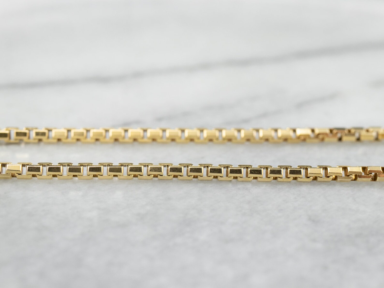 18K Gold Box Chain Yellow Gold Chain Layering Chain Pendant | Etsy