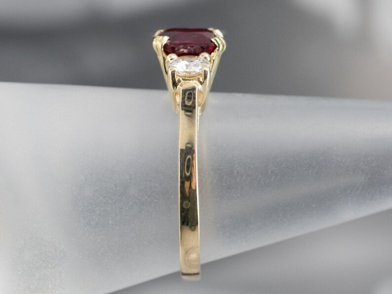 Ruby Diamond Engagement Ring Ruby Yellow Gold Ring Ruby - Etsy