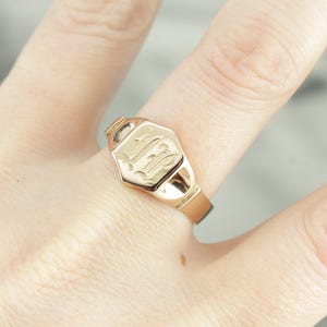 Vintage Monogram "ib" Signet Ring, Men's Vintage Signet Ring, Gold ...