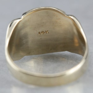 Men's Gold Signet Ring, "gm" Monogram, Yellow Gold Ring, Statement Ring ...