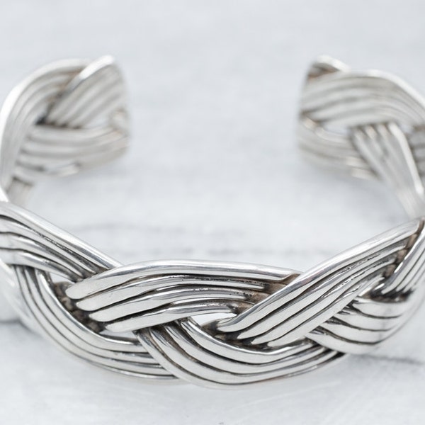 Sterling Silver Braided Cuff Bracelets - Etsy