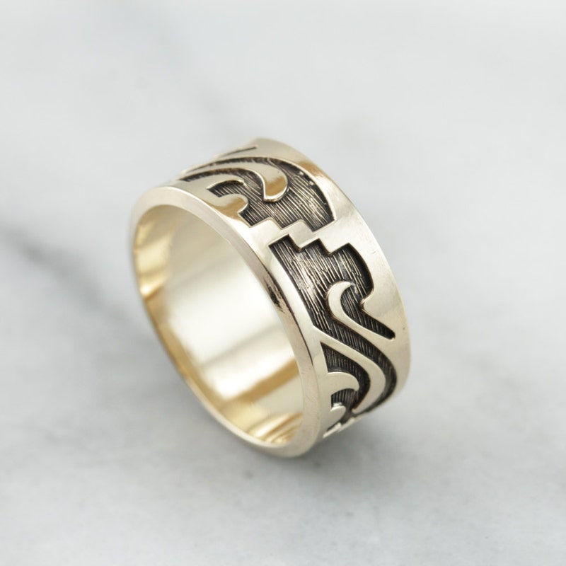 Tribal Wedding Band - Etsy