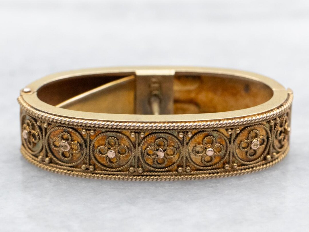 Victorian Floral 14K Yellow Gold Scarf Clip - Etsy