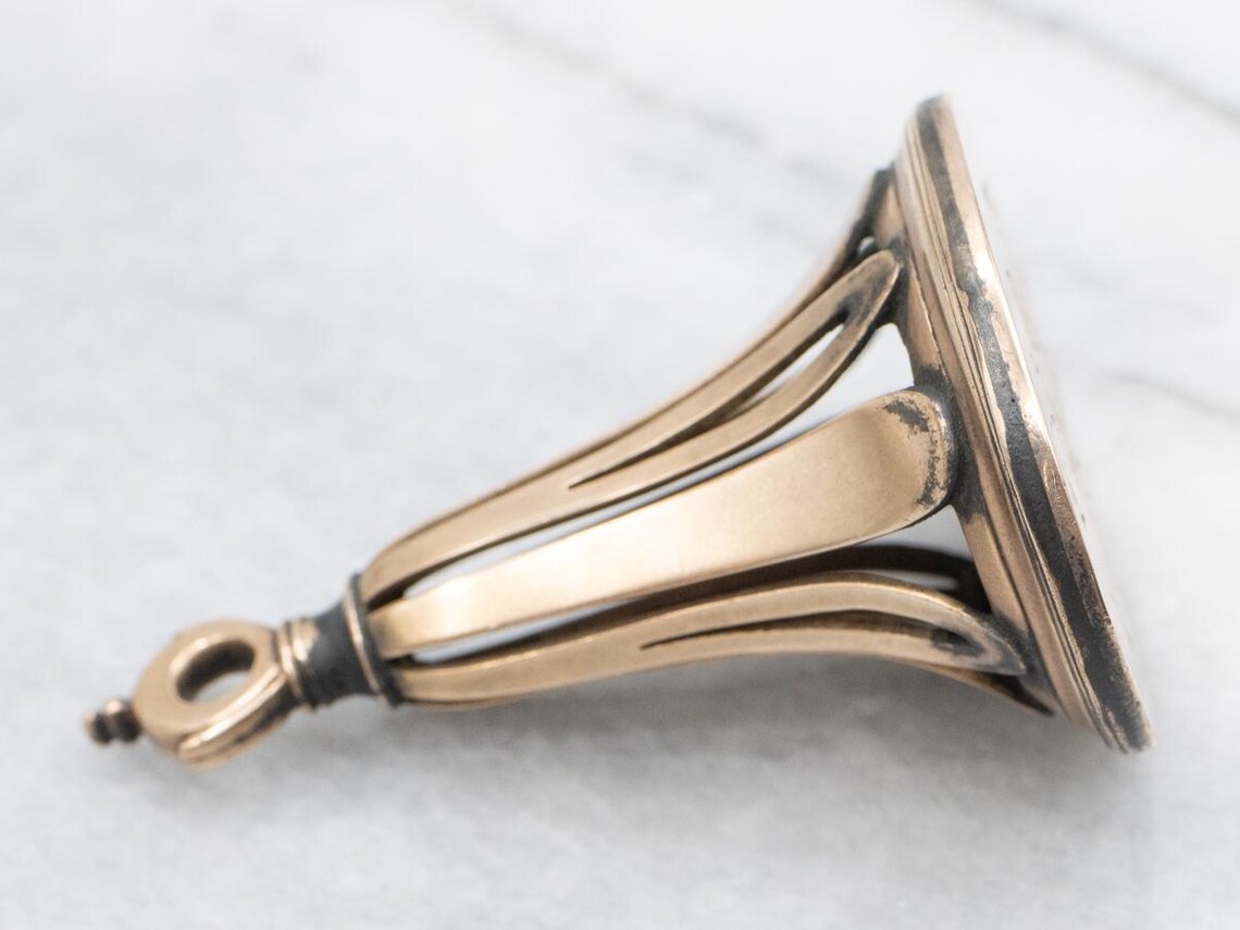 Victorian Rose Gold Pendant or Watch Fob With Engraved Monogram, Seal ...