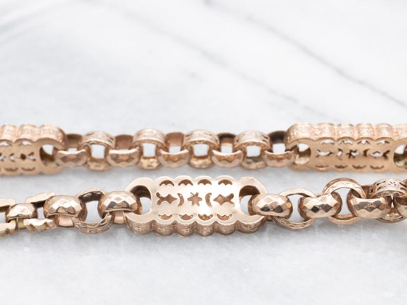 Victorian 9ct Rose Gold Chain, Shield Monogram Pendant, 15 Inch - Etsy