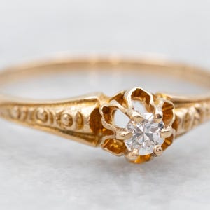 Victorian Buttercup Diamond Ring, Antique Diamond Solitaire, Antique ...