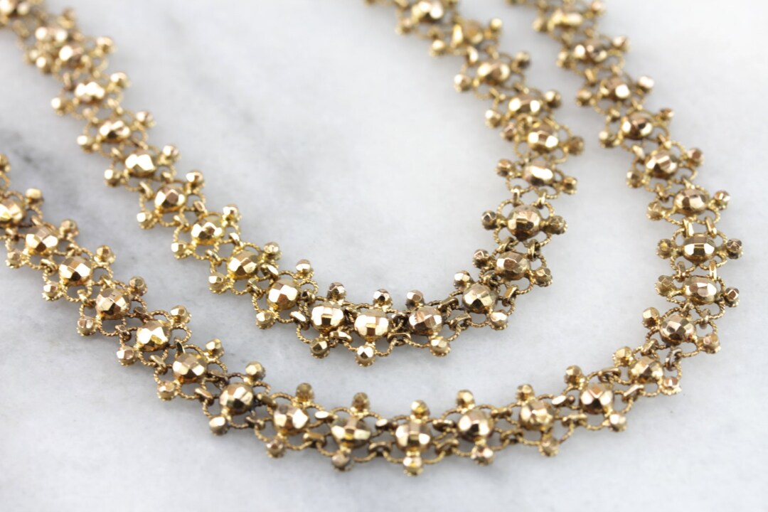 The Golden Lotus: Vintage Double Layer Chain Necklace With - Etsy