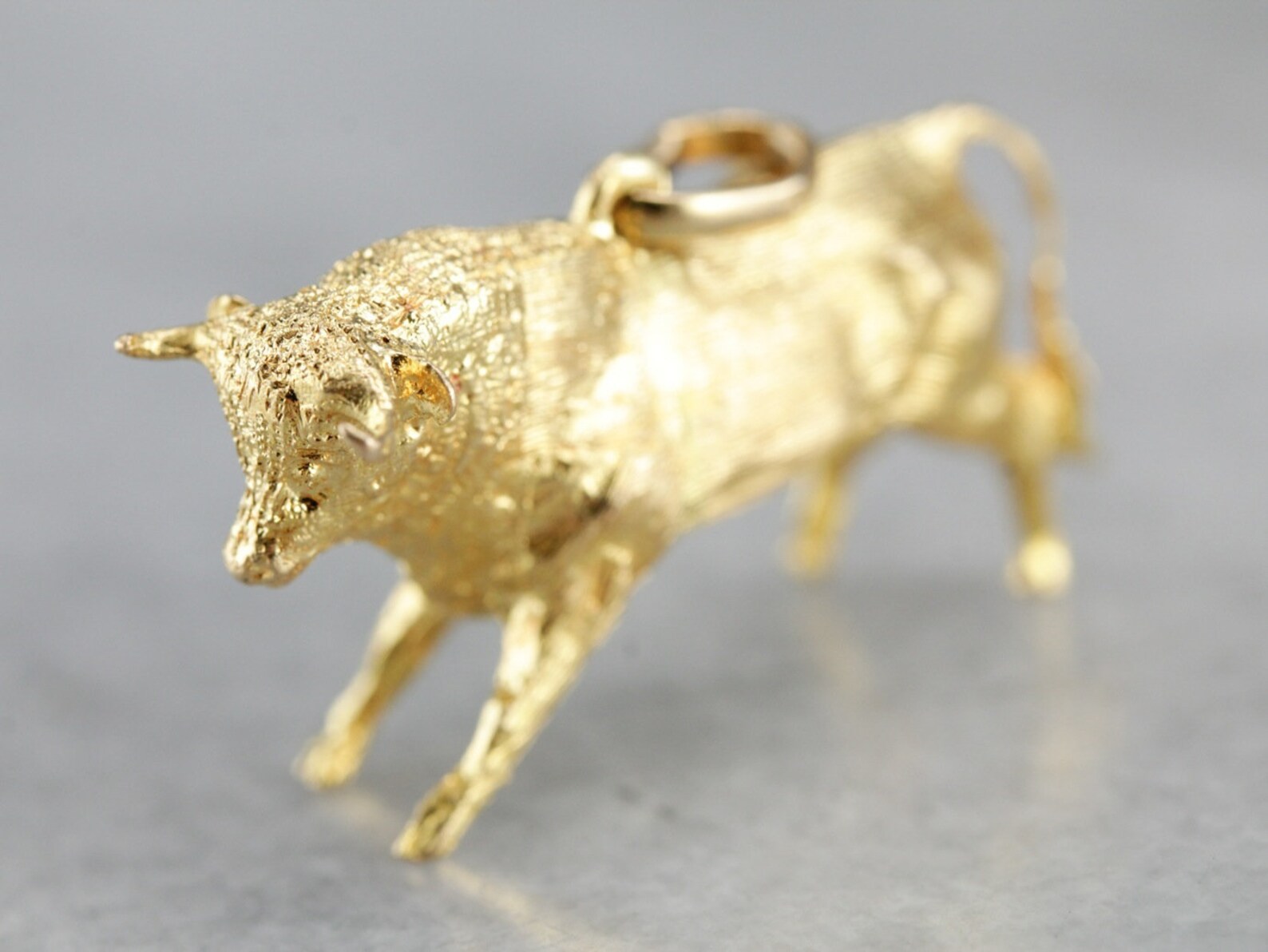Detailed Bull Gold Charm, Bull Pendant, Spanish Charm, Running of the ...