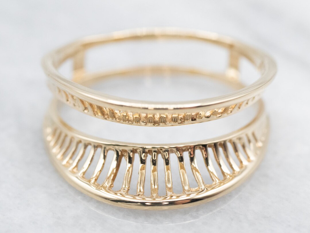 14K Yellow Gold Enhancer Band, Solitaire Enhancer, Stacking Band ...