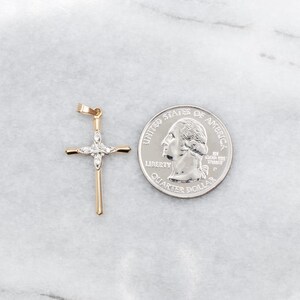 Two Tone Diamond Cross Pendant, Cross Pendant, Diamond Cross, Two Tone ...