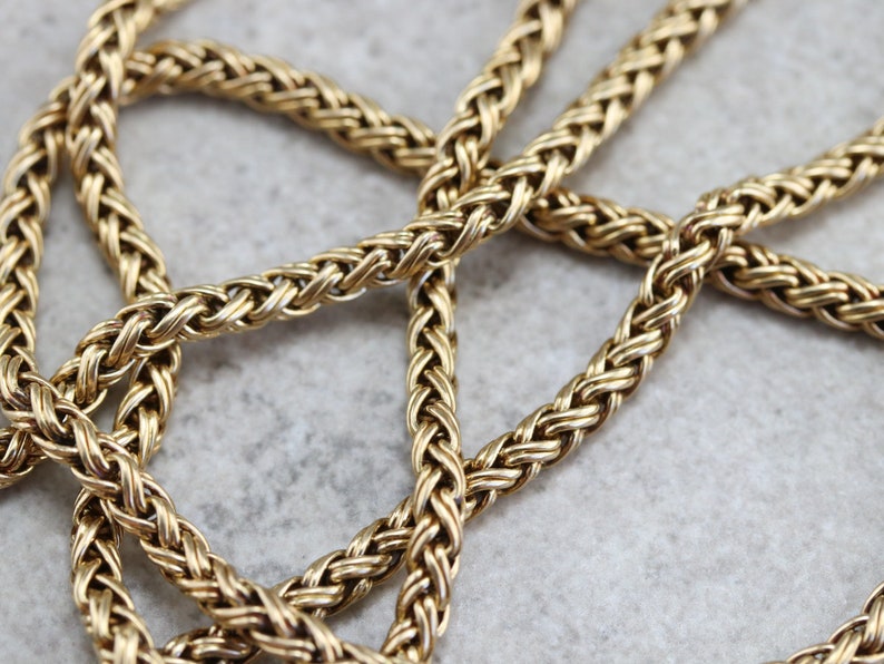 Finely Woven Gold Chain Braided Gold Chain Long Yellow Gold | Etsy