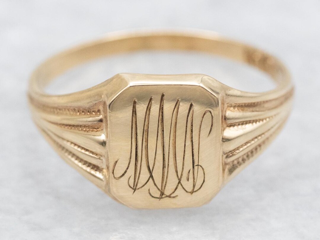 Victorian Gold Signet Ring, Antique Monogram Ring, "mmn" Initial Ring ...
