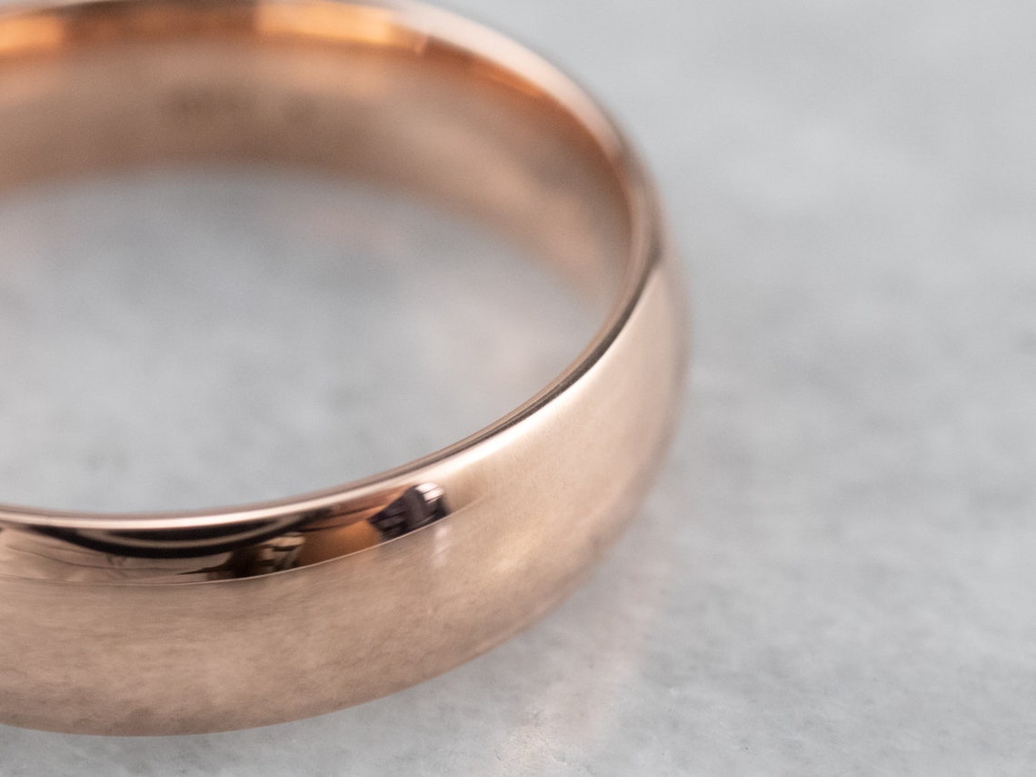Rose Gold Wedding Band Vintage Wedding Ring Stacking Ring | Etsy
