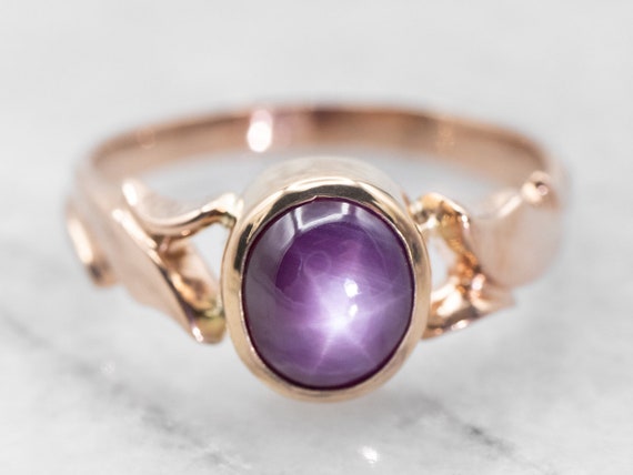Victorian Star Ruby Ring, Star Ruby Solitaire Ring, A… - Gem