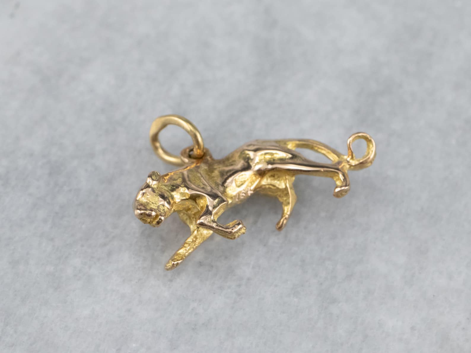 Vintage 18K Gold Stalking Panther Charm Pendant - Etsy