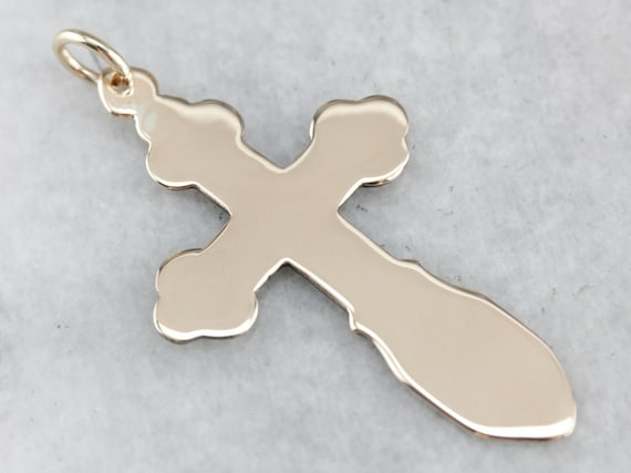 Vintage Rose Gold Cross, Large Gold Cross, Unisex Cro… - Gem