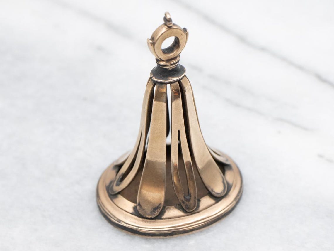 Victorian Rose Gold Pendant or Watch Fob With Engraved Monogram, Seal ...